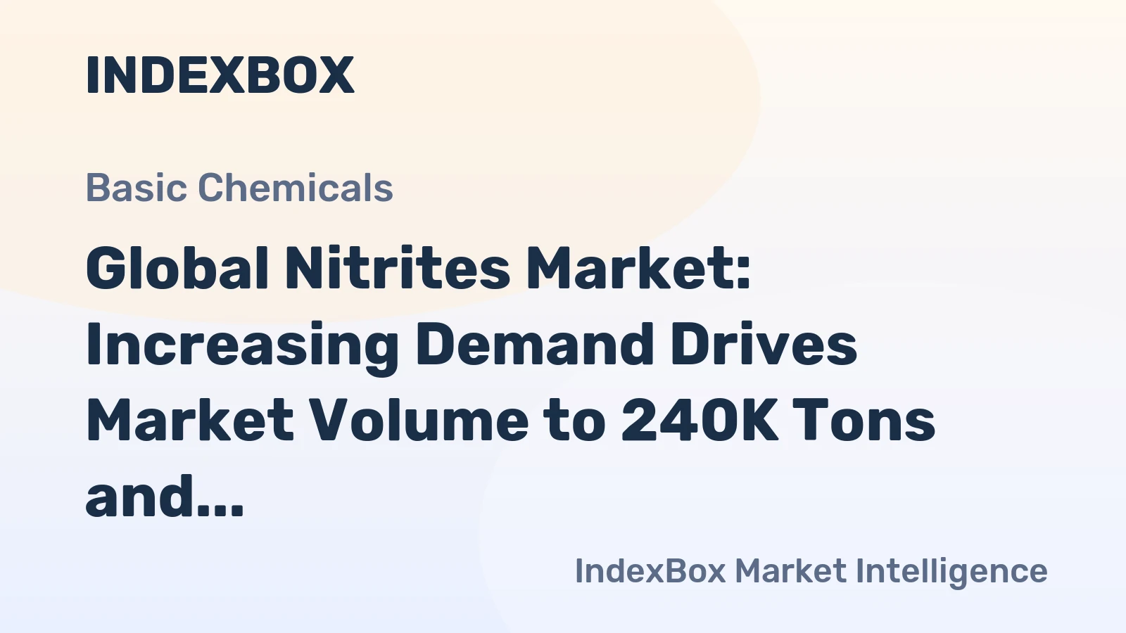 Global Nitrites Market: Increasing Demand Drives Market Volume to 240K Tons and Value to $232M by 2030