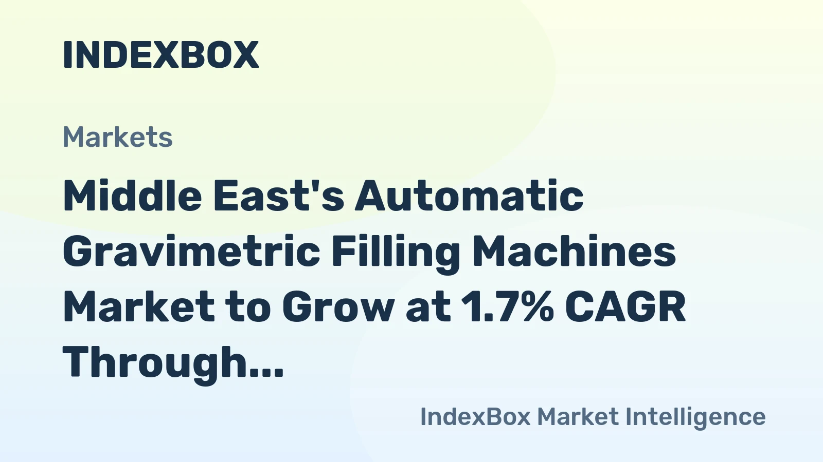 Middle East's Automatic Gravimetric Filling Machines Market to Grow at 1.7% CAGR Through 2035