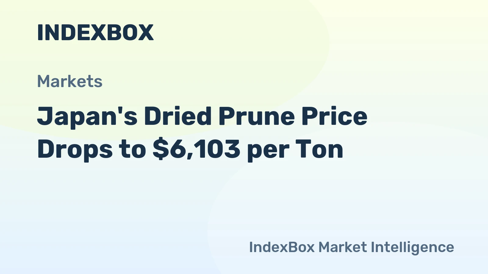 Japan's Dried Prune Price Drops to $6,103 per Ton