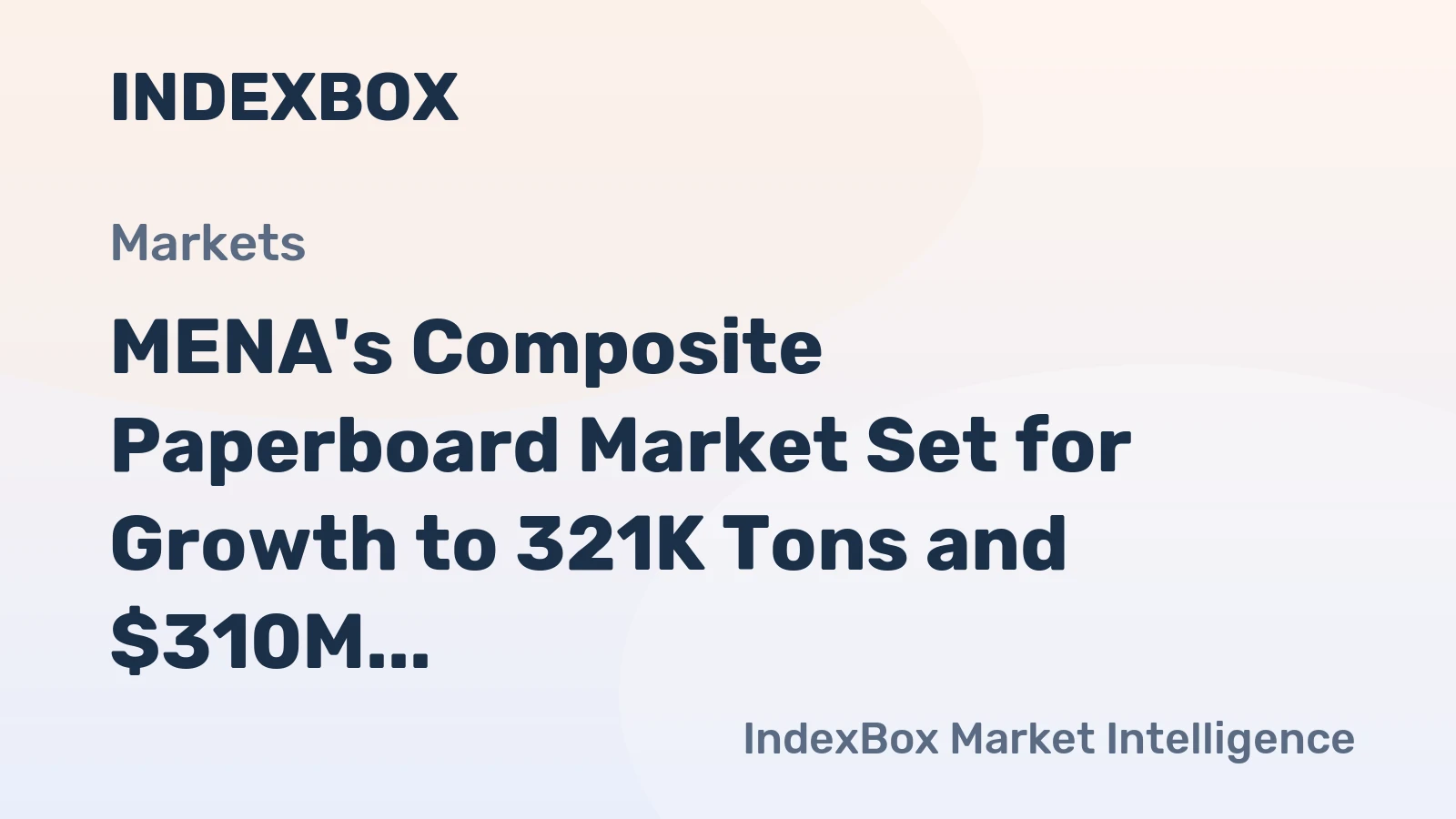 MENA's Composite Paperboard Market Set for Growth to 321K Tons and $310M