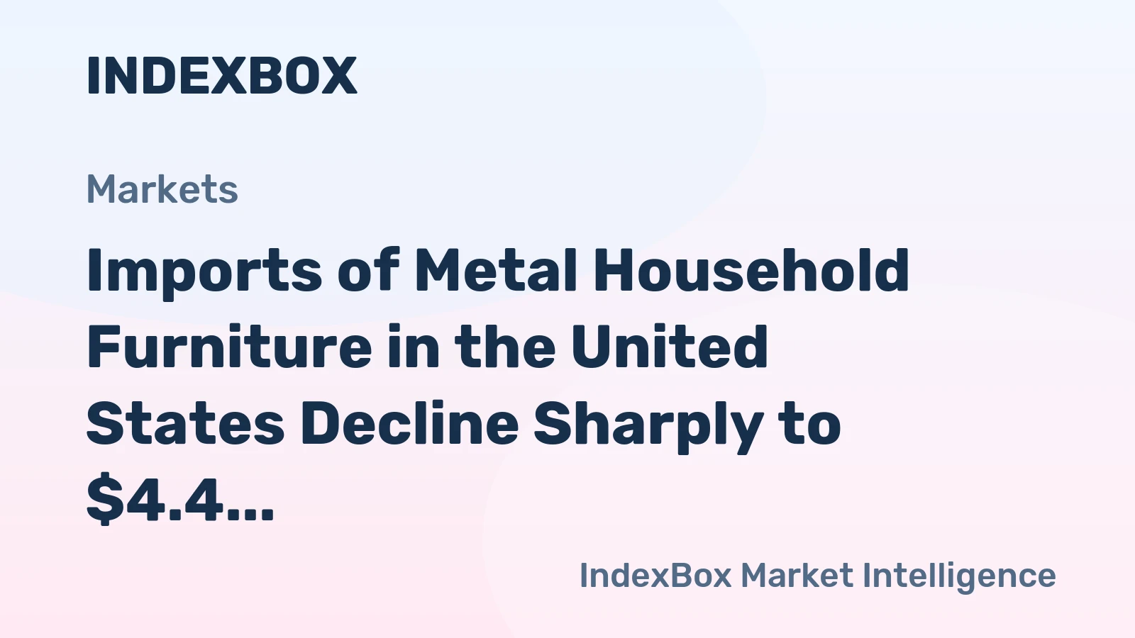 Imports of Metal Household Furniture in the United States Decline Sharply to $4.4 Billion by 2023