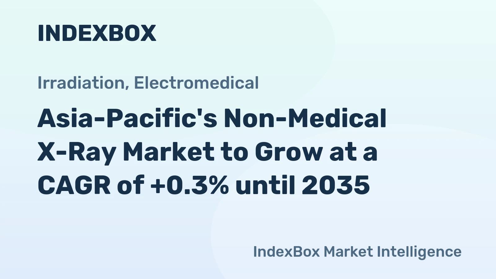Asia-Pacific's Non-Medical X-Ray Market to Grow at a CAGR of +0.3% until 2035