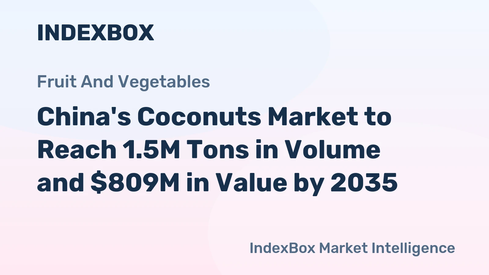 China's Coconuts Market to Reach 1.5M Tons in Volume and $809M in Value by 2035