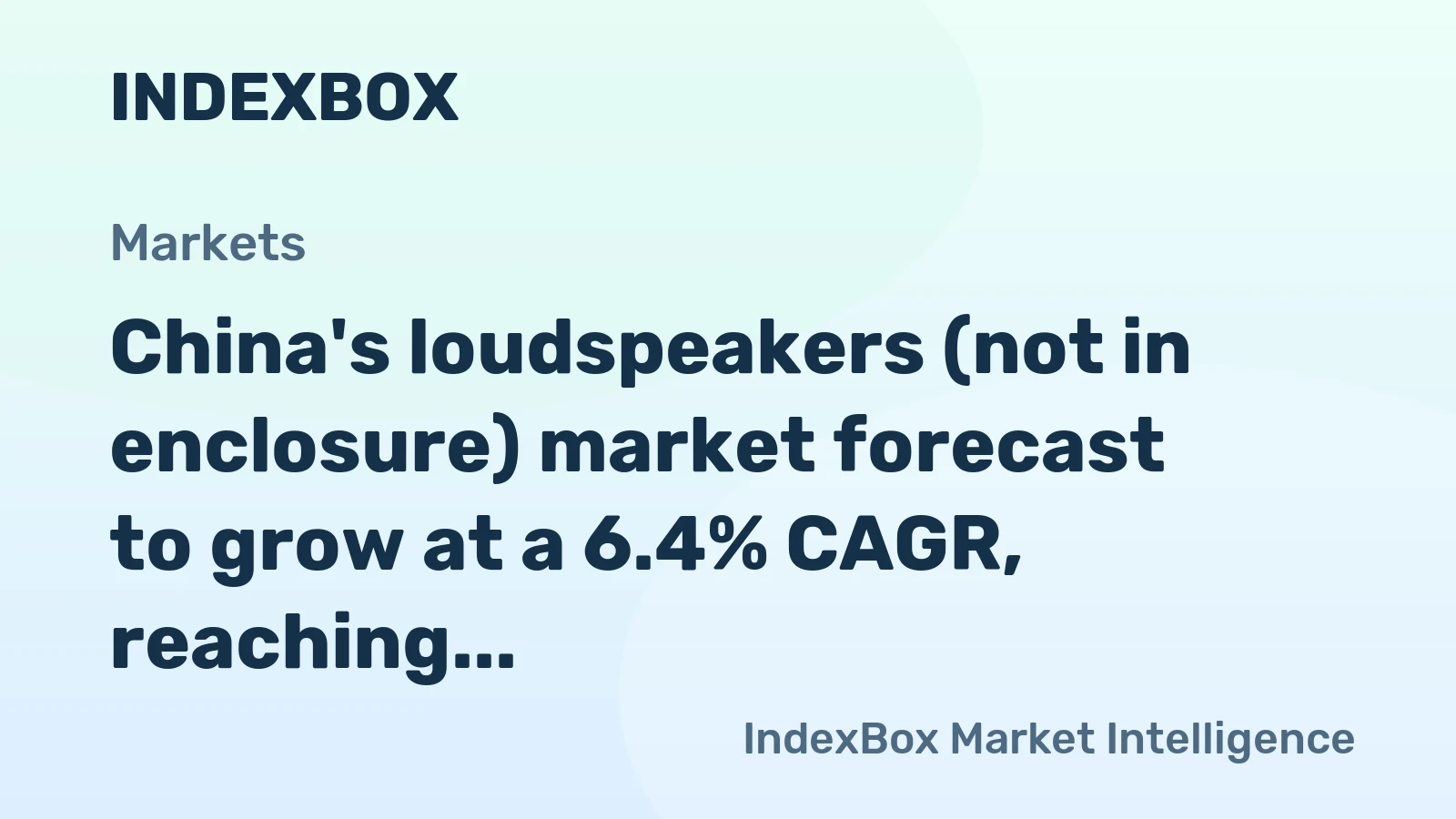 China's loudspeakers (not in enclosure) market forecast to grow at a 6.4% CAGR, reaching $17.7B by 2035 on sustained demand.