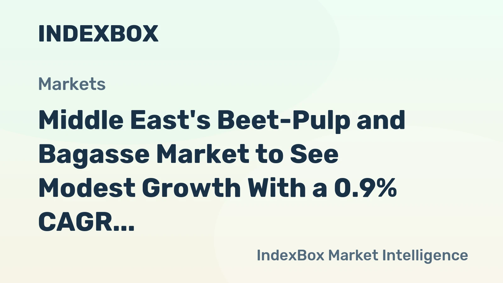 Middle East's Beet-Pulp and Bagasse Market to See Modest Growth With a 0.9% CAGR in Value Through 2035