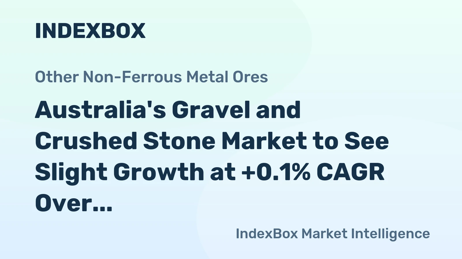 Australia's Gravel and Crushed Stone Market to See Slight Growth at +0.1% CAGR Over Next Decade