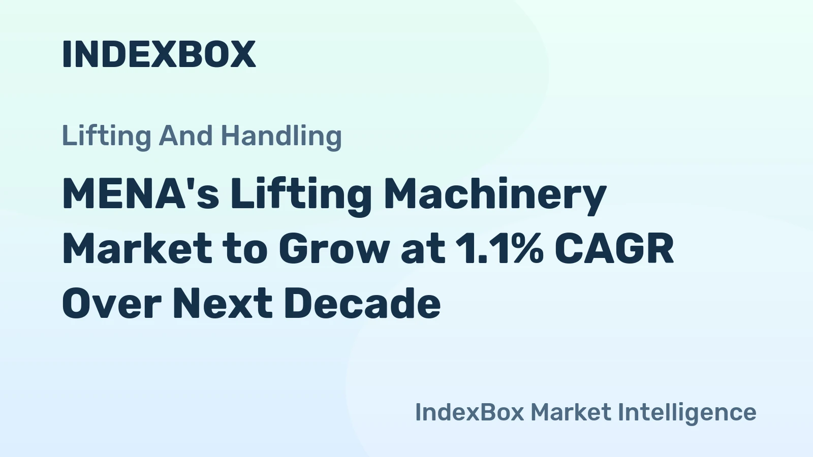 MENA's Lifting Machinery Market to Grow at 1.1% CAGR Over Next Decade