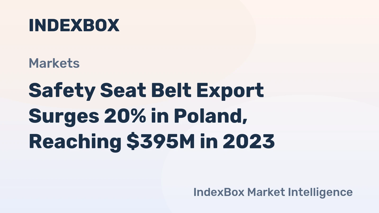 Safety Seat Belt Export Surges 20% in Poland, Reaching $395M in 2023