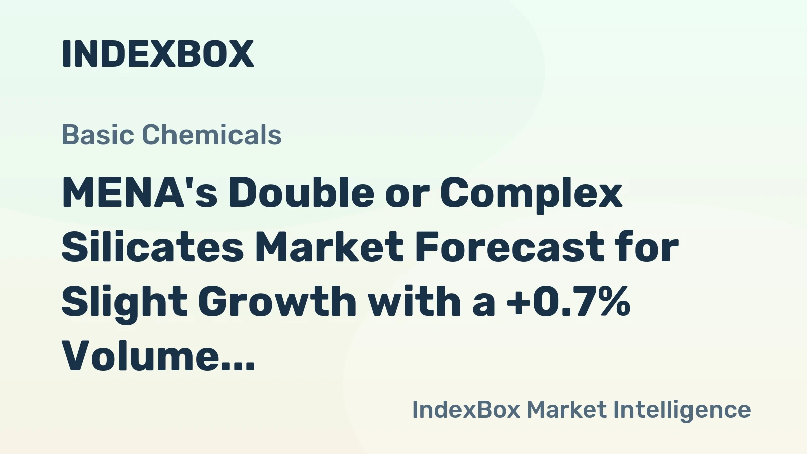 MENA's Double or Complex Silicates Market Forecast for Slight Growth with a +0.7% Volume CAGR