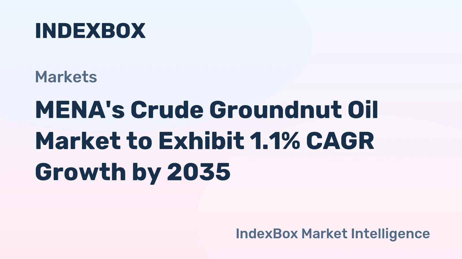 MENA's Crude Groundnut Oil Market to Exhibit 1.1% CAGR Growth by 2035