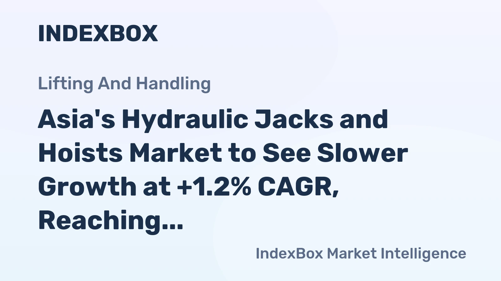 Asia's Hydraulic Jacks and Hoists Market to See Slower Growth at +1.2% CAGR, Reaching 31M Units by 2035