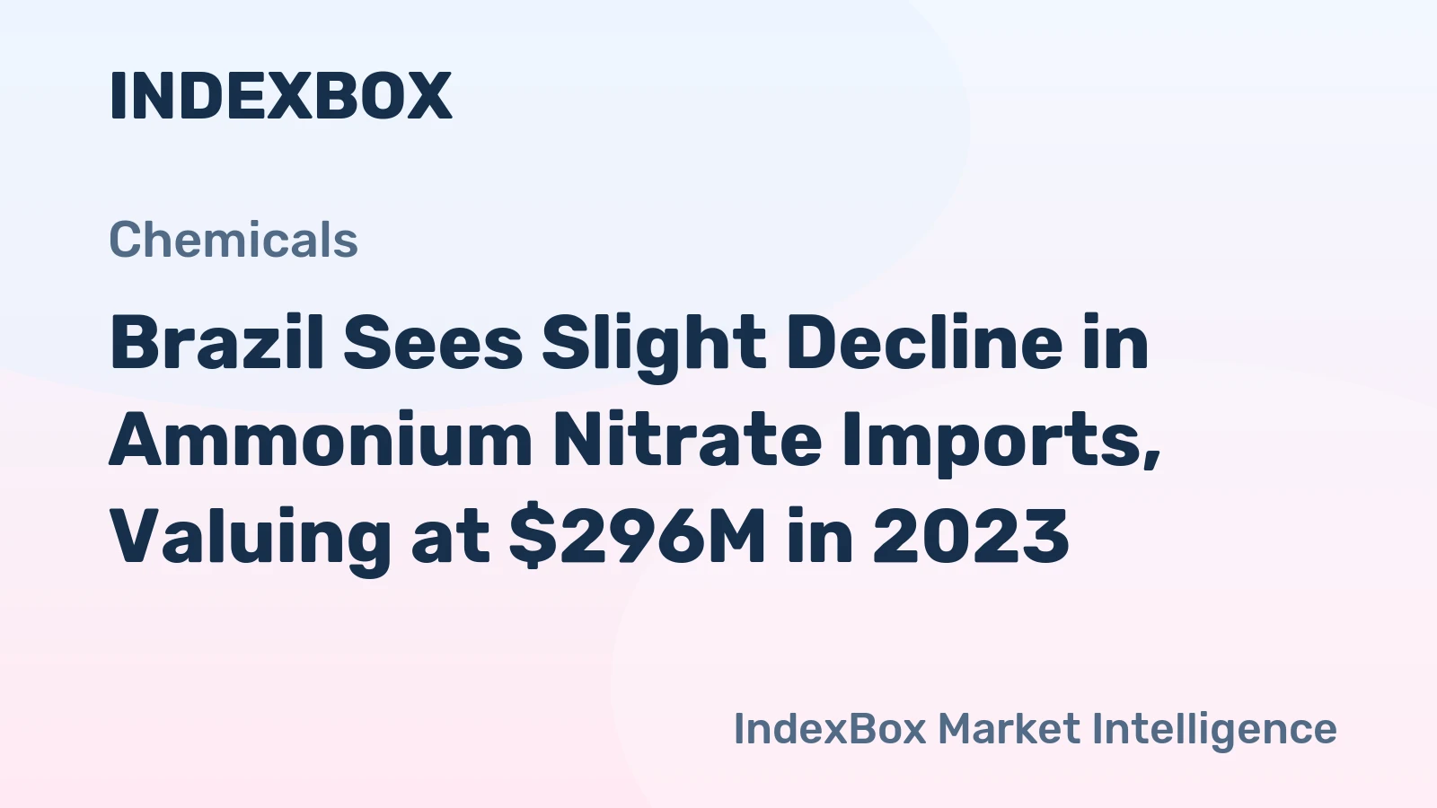 Brazil Sees Slight Decline in Ammonium Nitrate Imports, Valuing at $296M in 2023