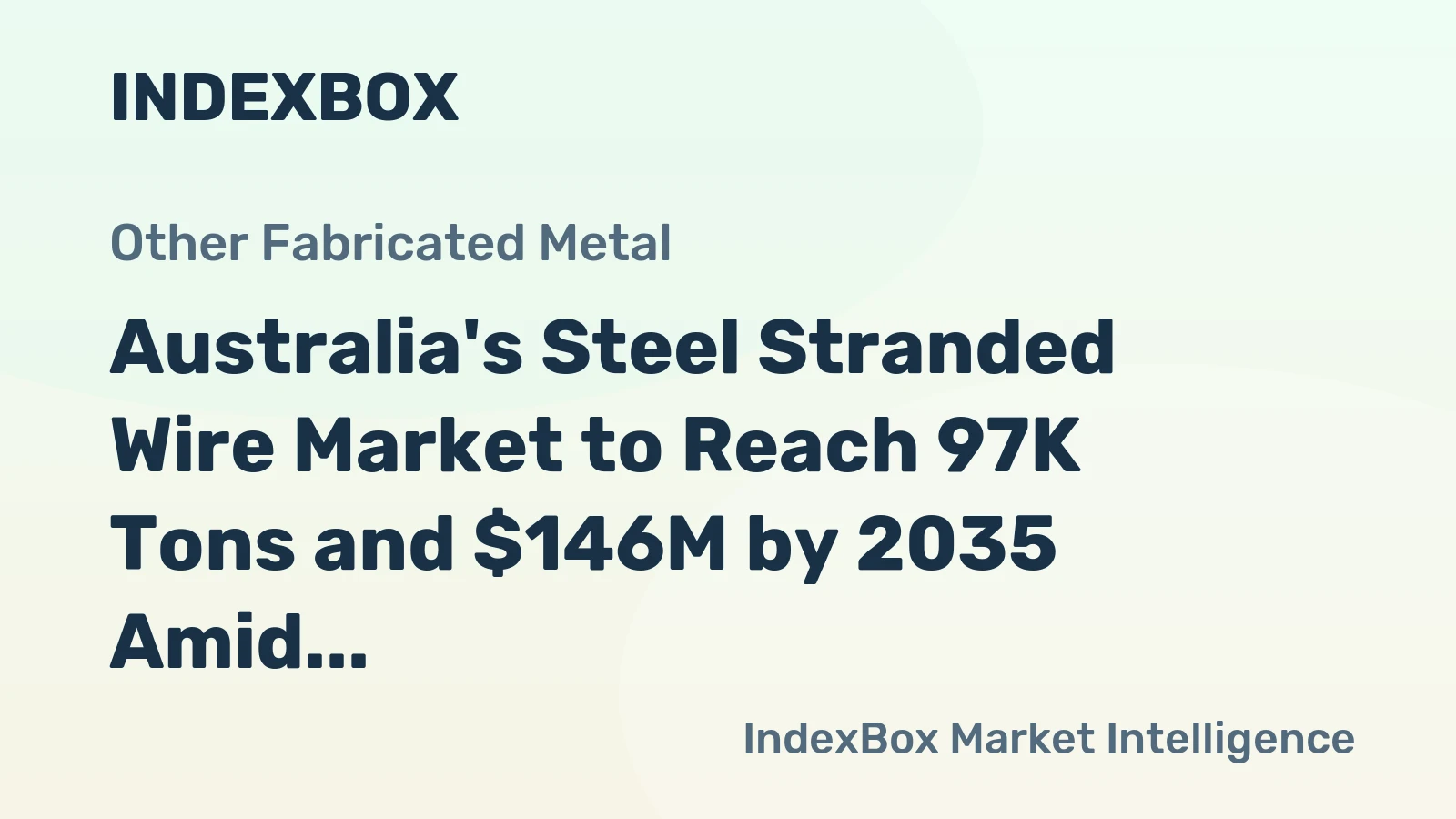 Australia's Steel Stranded Wire Market to Reach 97K Tons and $146M by 2035 Amid Steady Growth
