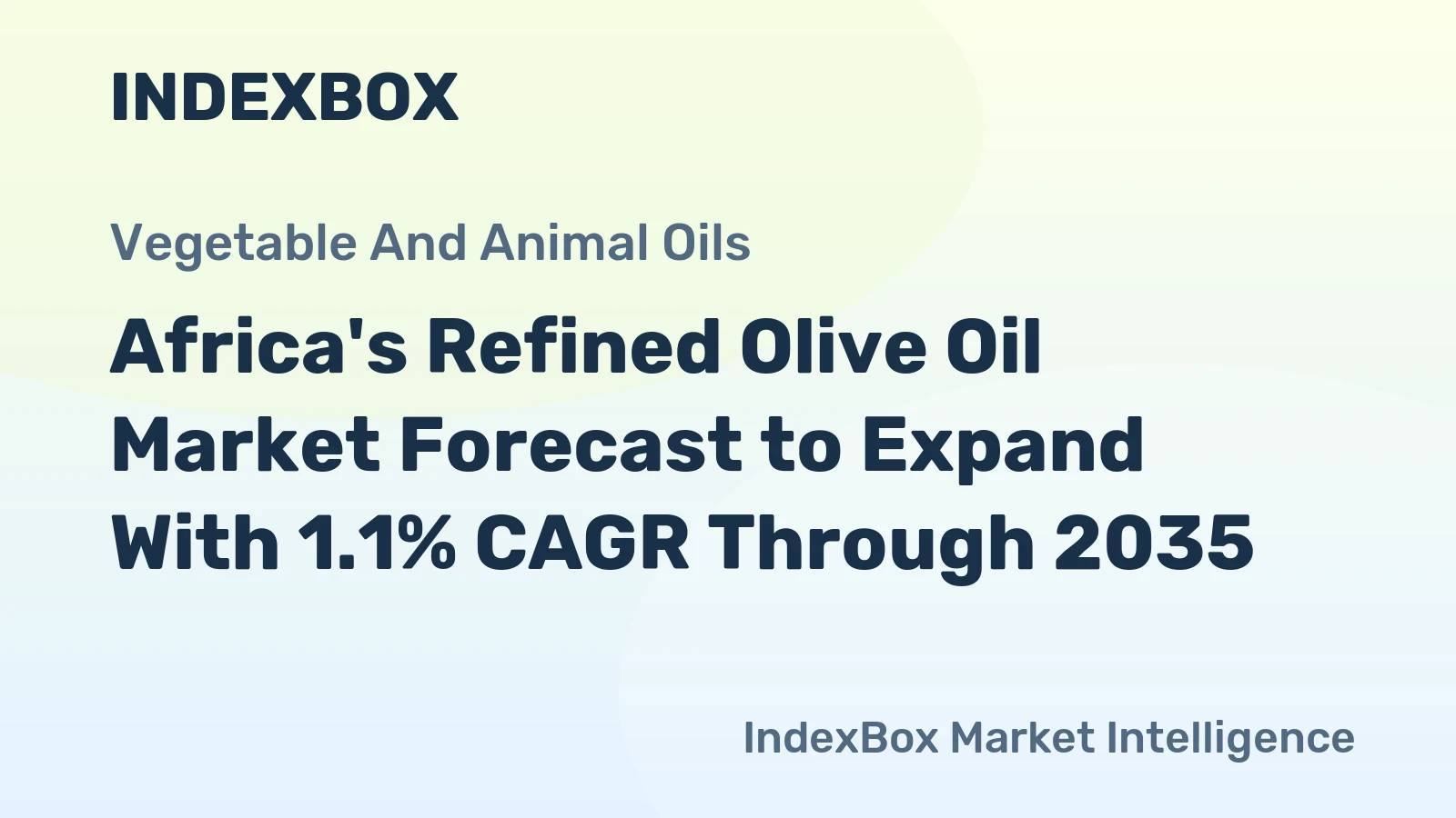 Africa's Refined Olive Oil Market Forecast to Expand With 1.1% CAGR Through 2035