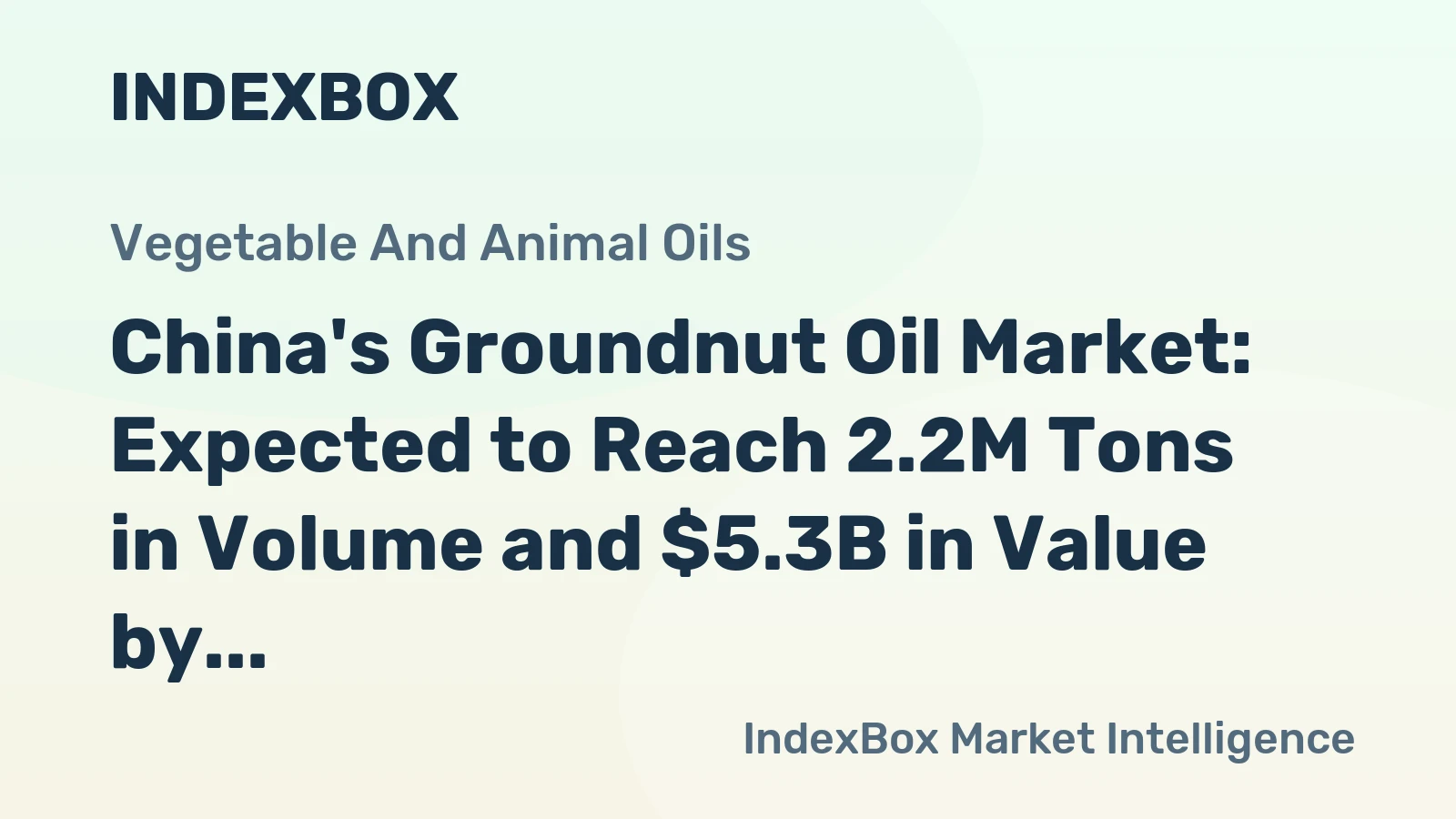 China's Groundnut Oil Market: Expected to Reach 2.2M Tons in Volume and $5.3B in Value by 2035