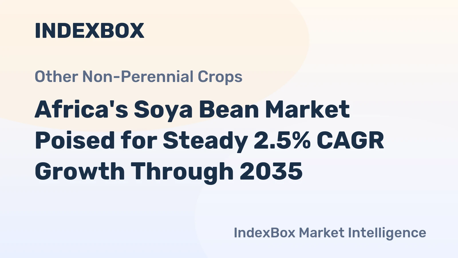 Africa's Soya Bean Market Poised for Steady 2.5% CAGR Growth Through 2035