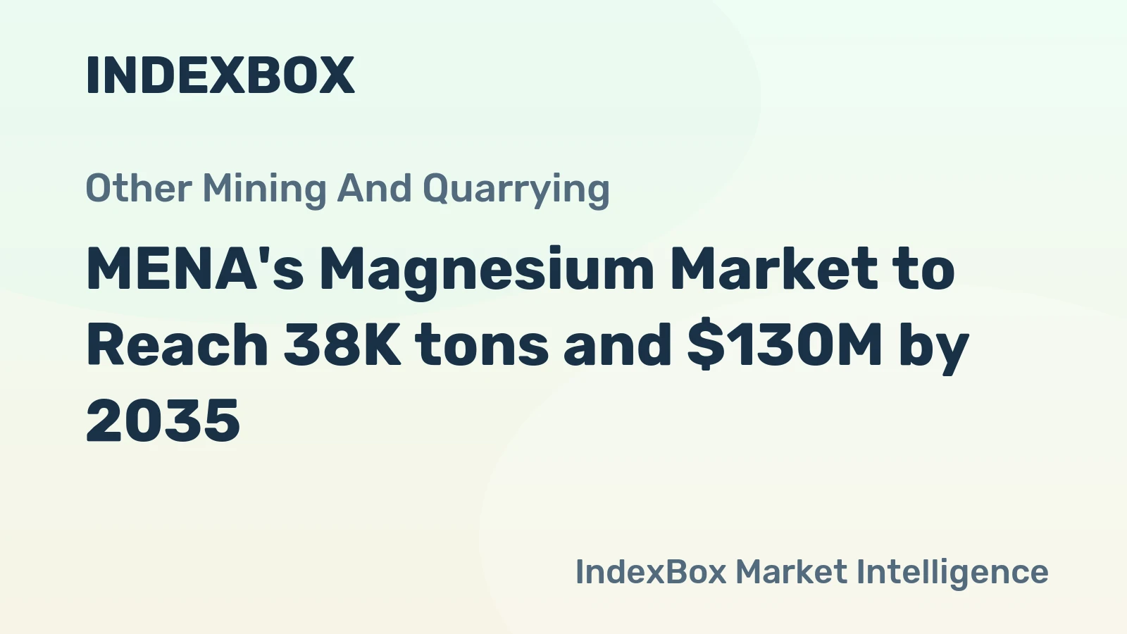 MENA's Magnesium Market to Reach 38K tons and $130M by 2035