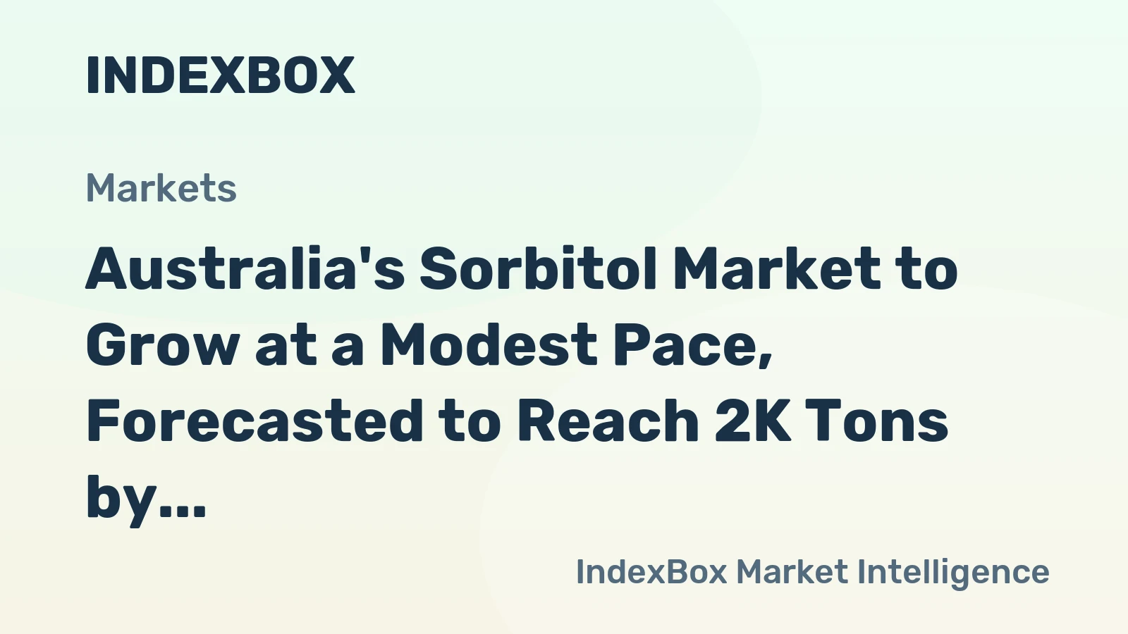 Australia's Sorbitol Market to Grow at a Modest Pace, Forecasted to Reach 2K Tons by 2035