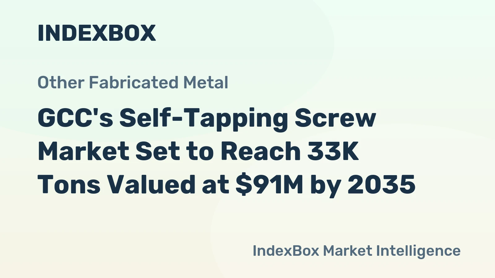 GCC's Self-Tapping Screw Market Set to Reach 33K Tons Valued at $91M by 2035