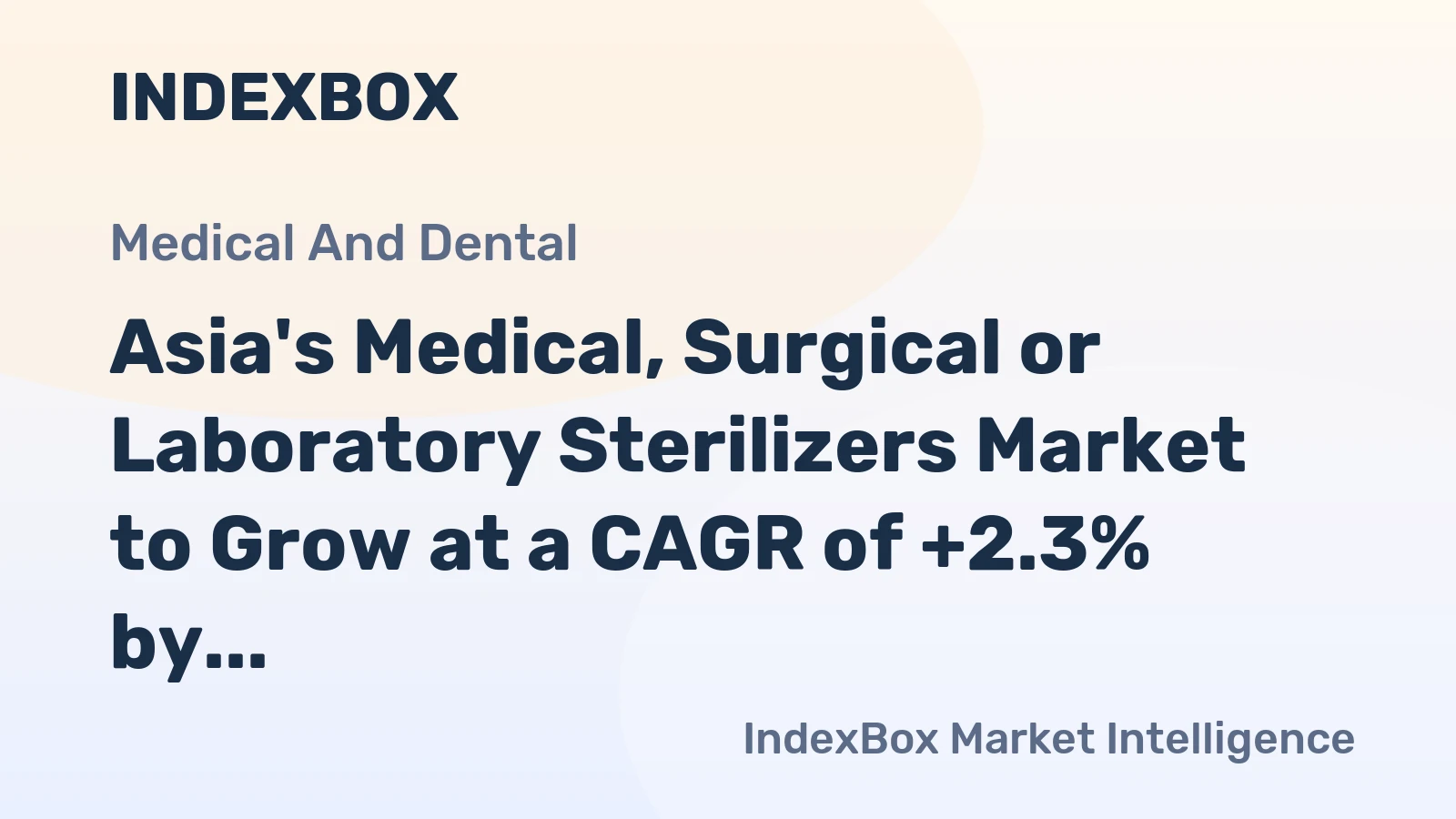 Asia's Medical, Surgical or Laboratory Sterilizers Market to Grow at a CAGR of +2.3% by 2035