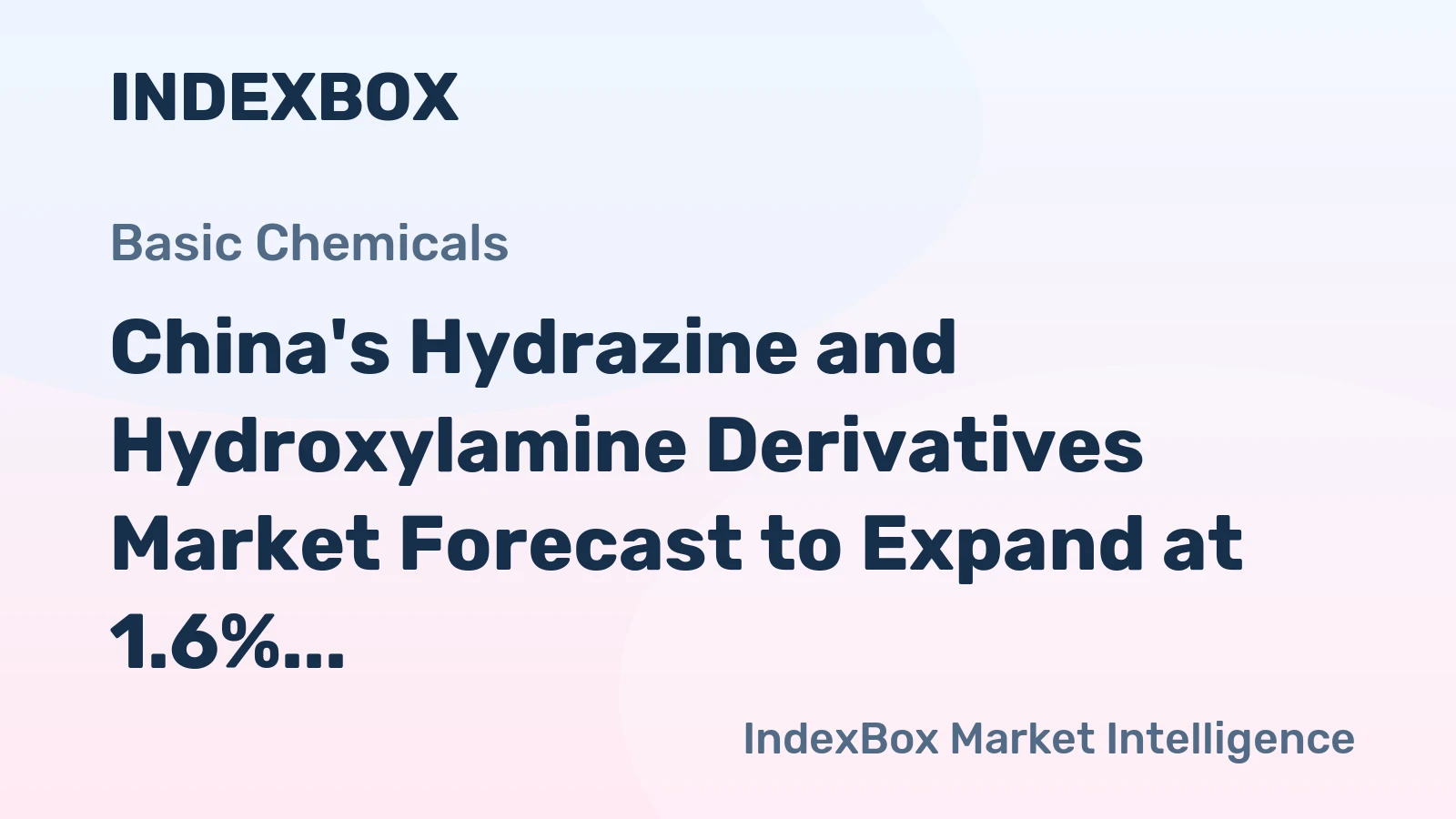 China's Hydrazine and Hydroxylamine Derivatives Market Forecast to Expand at 1.6% CAGR