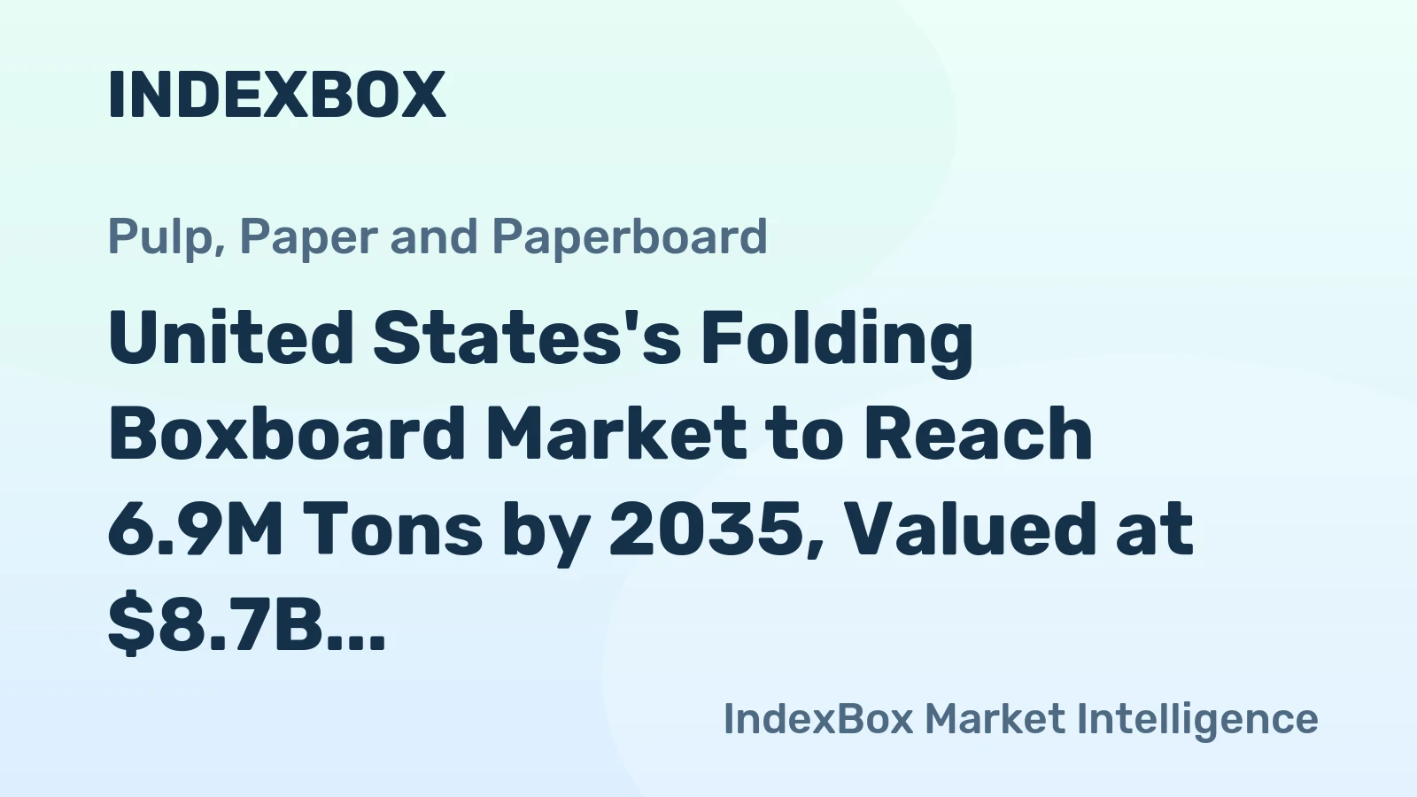 United States's Folding Boxboard Market to Reach 6.9M Tons by 2035, Valued at $8.7B