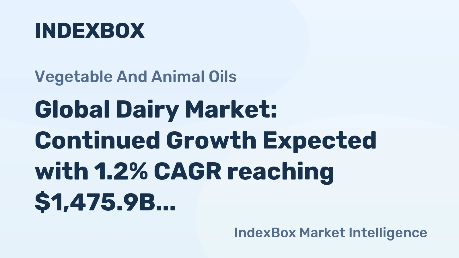 Global Dairy Market: Continued Growth Expected with 1.2% CAGR reaching $1,475.9B by 2035
