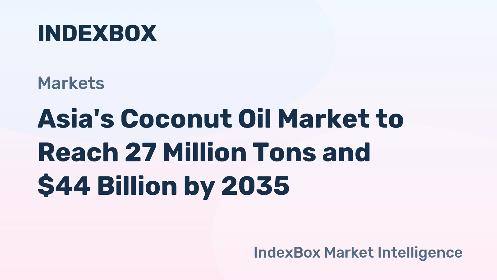 Asia's Coconut Oil Market to Reach 27 Million Tons and $44 Billion by 2035