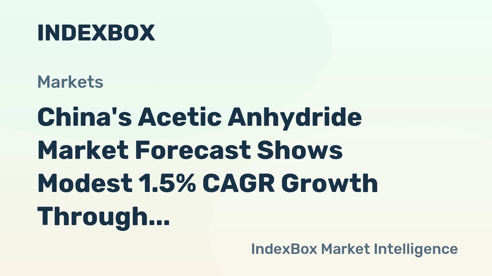China's Acetic Anhydride Market Forecast Shows Modest 1.5% CAGR Growth Through 2035