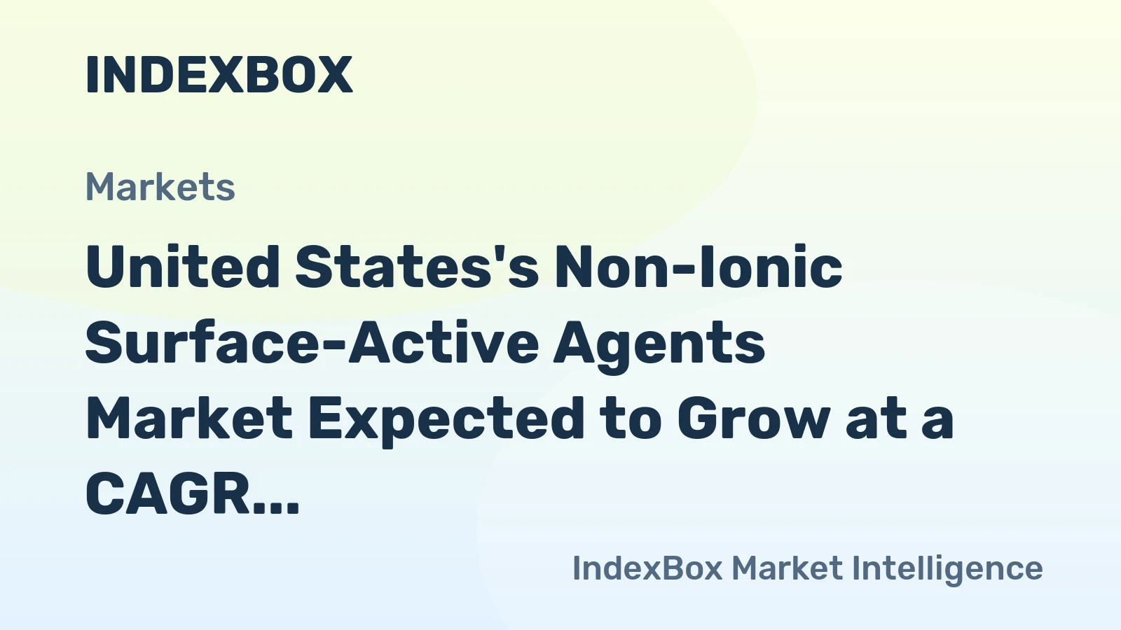 United States's Non-Ionic Surface-Active Agents Market Expected to Grow at a CAGR of +0.7% from 2024 to 2035