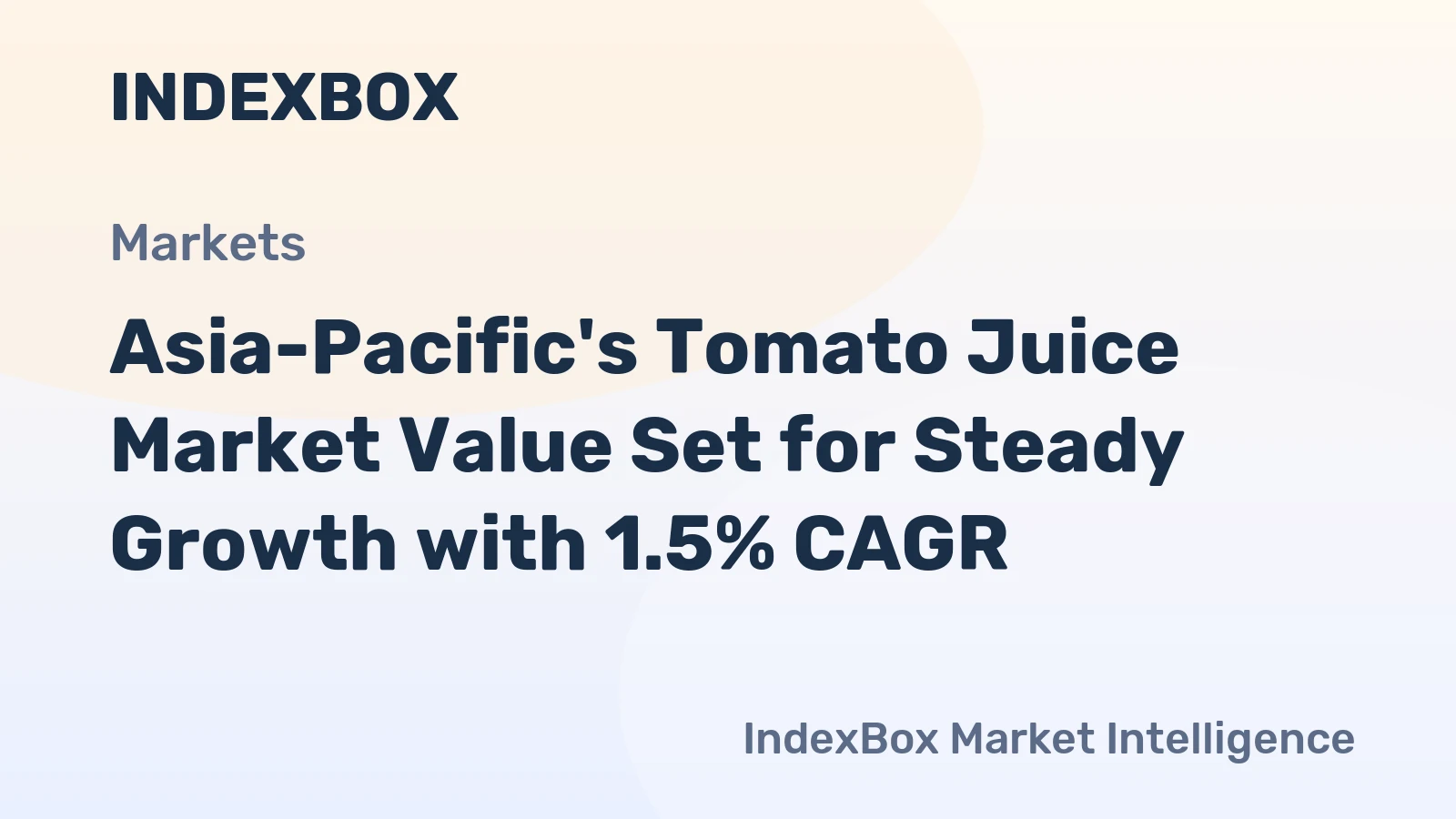 Asia-Pacific's Tomato Juice Market Value Set for Steady Growth with 1.5% CAGR