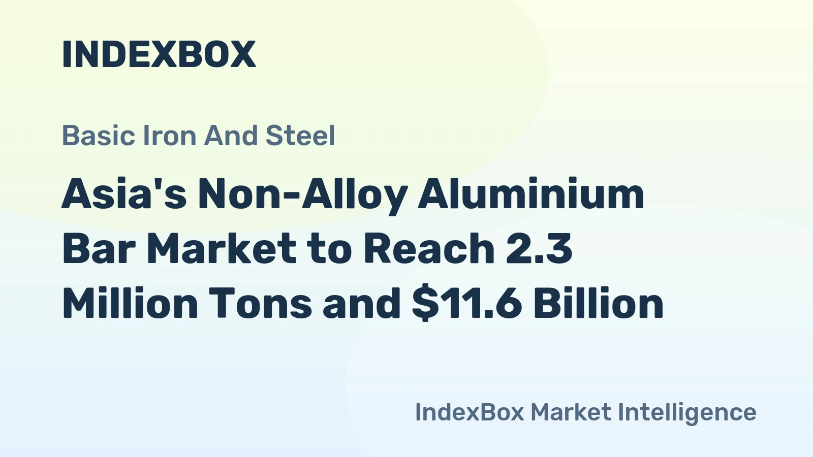 Asia's Non-Alloy Aluminium Bar Market to Reach 2.3 Million Tons and $11.6 Billion