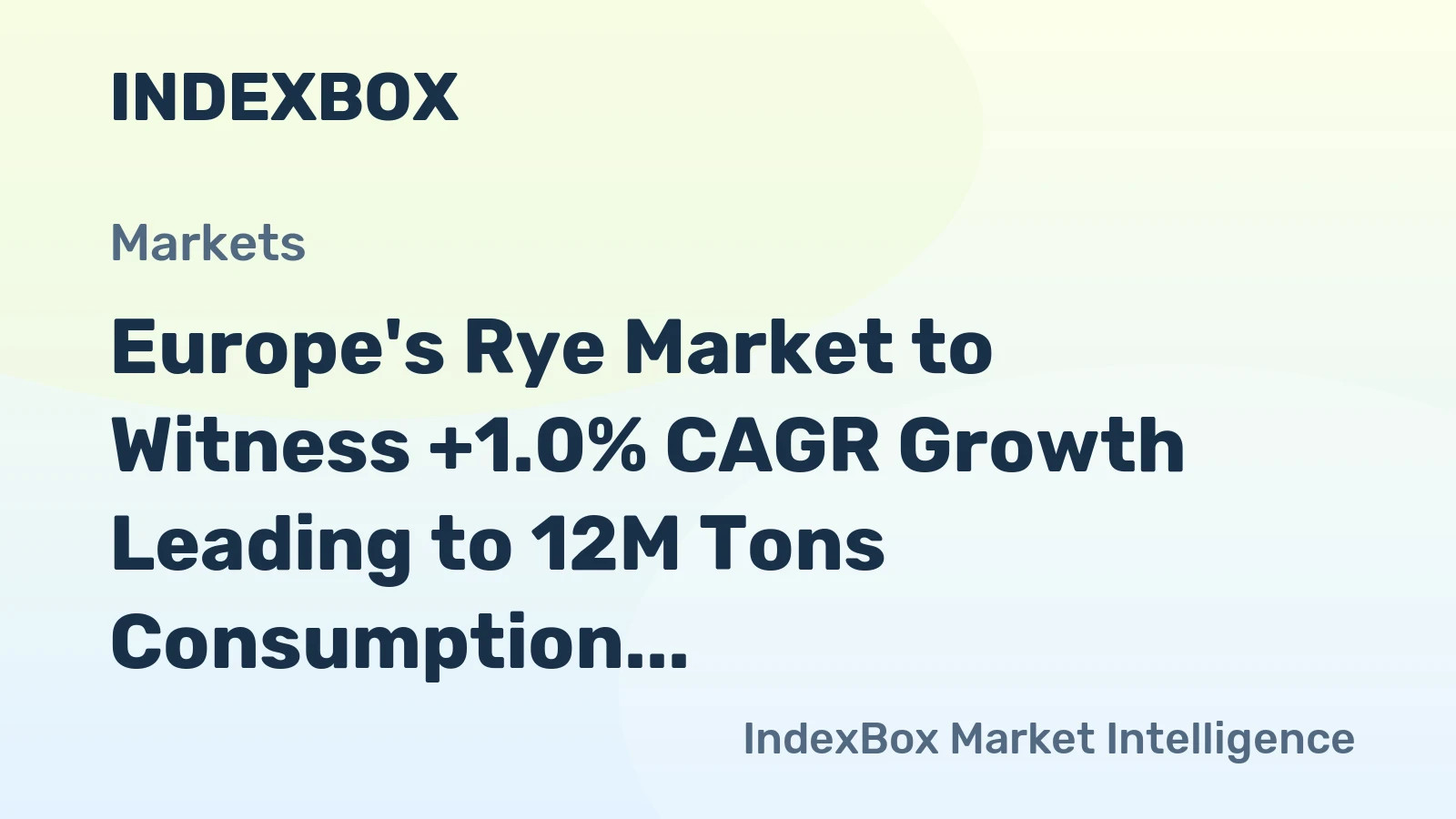 Europe's Rye Market to Witness +1.0% CAGR Growth Leading to 12M Tons Consumption by 2035