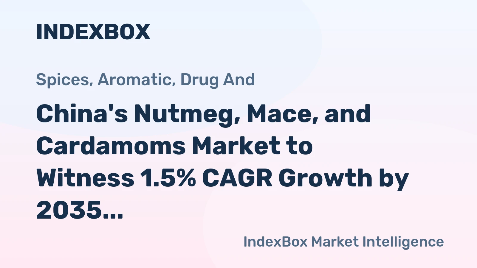 China's Nutmeg, Mace, and Cardamoms Market to Witness 1.5% CAGR Growth by 2035