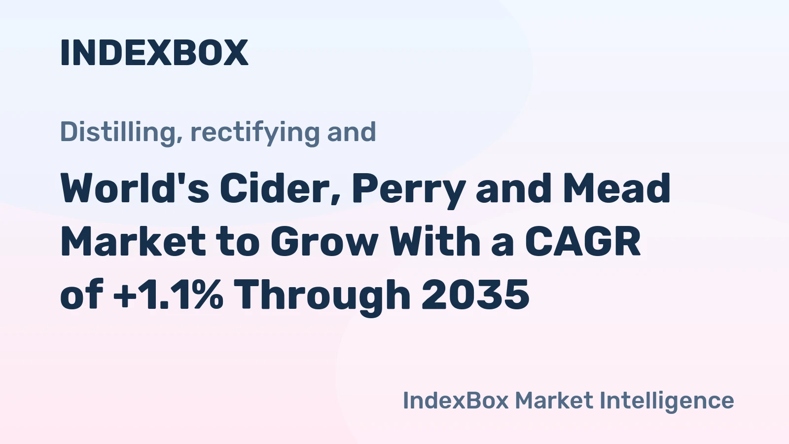 World's Cider, Perry and Mead Market to Grow With a CAGR of +1.1% Through 2035