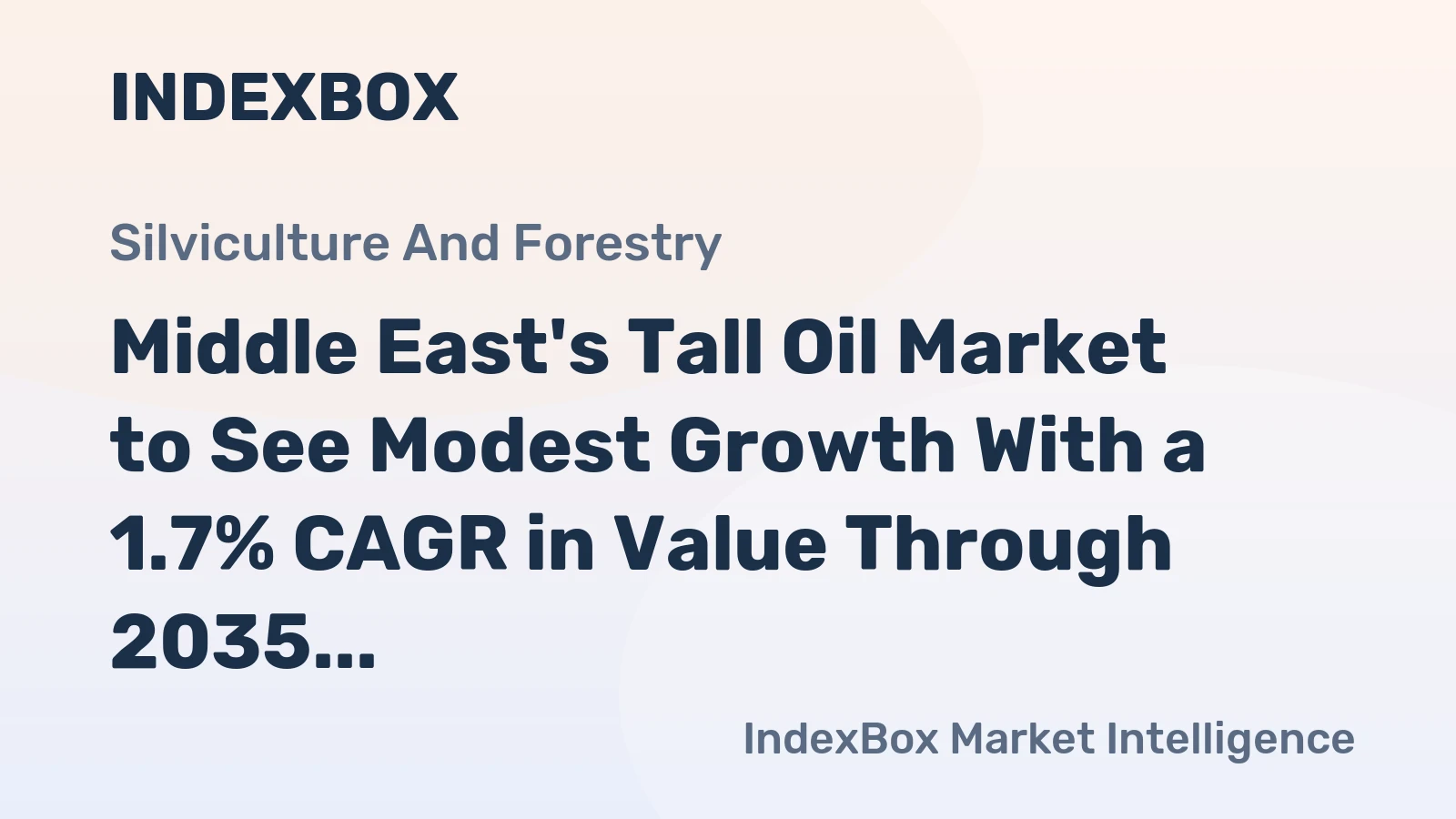 Middle East's Tall Oil Market to See Modest Growth With a 1.7% CAGR in Value Through 2035