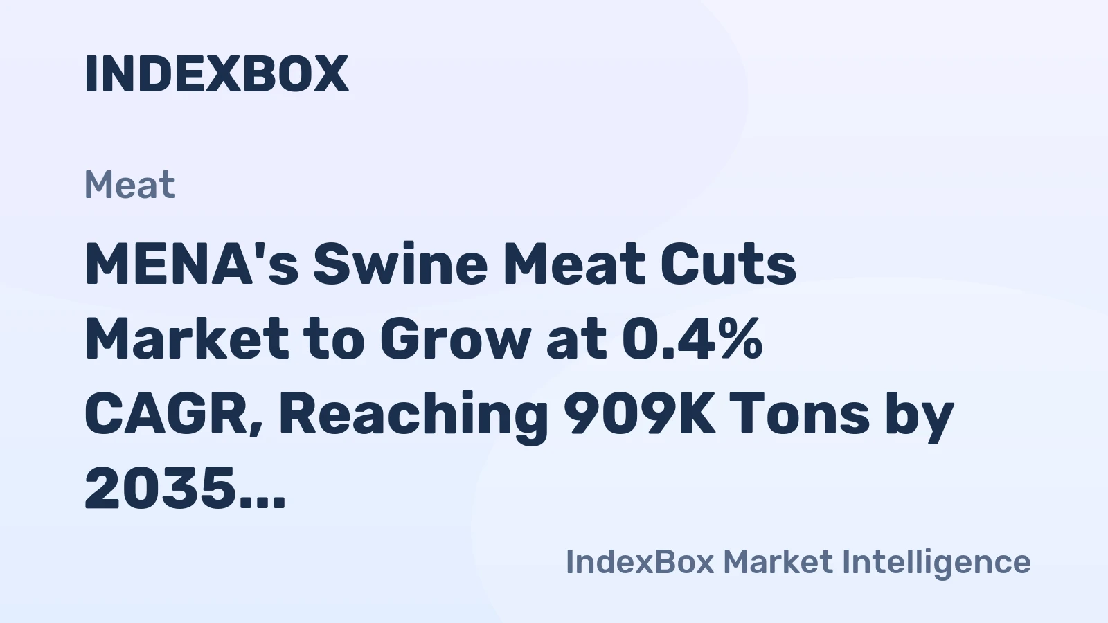 MENA's Swine Meat Cuts Market to Grow at 0.4% CAGR, Reaching 909K Tons by 2035