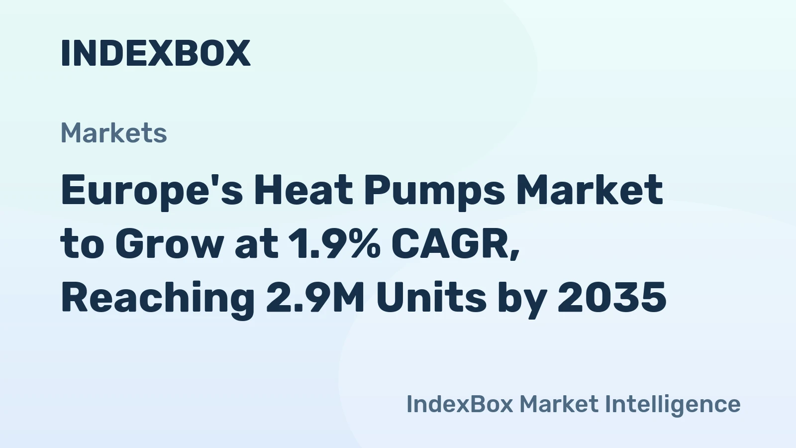 Europe's Heat Pumps Market to Grow at 1.9% CAGR, Reaching 2.9M Units by 2035