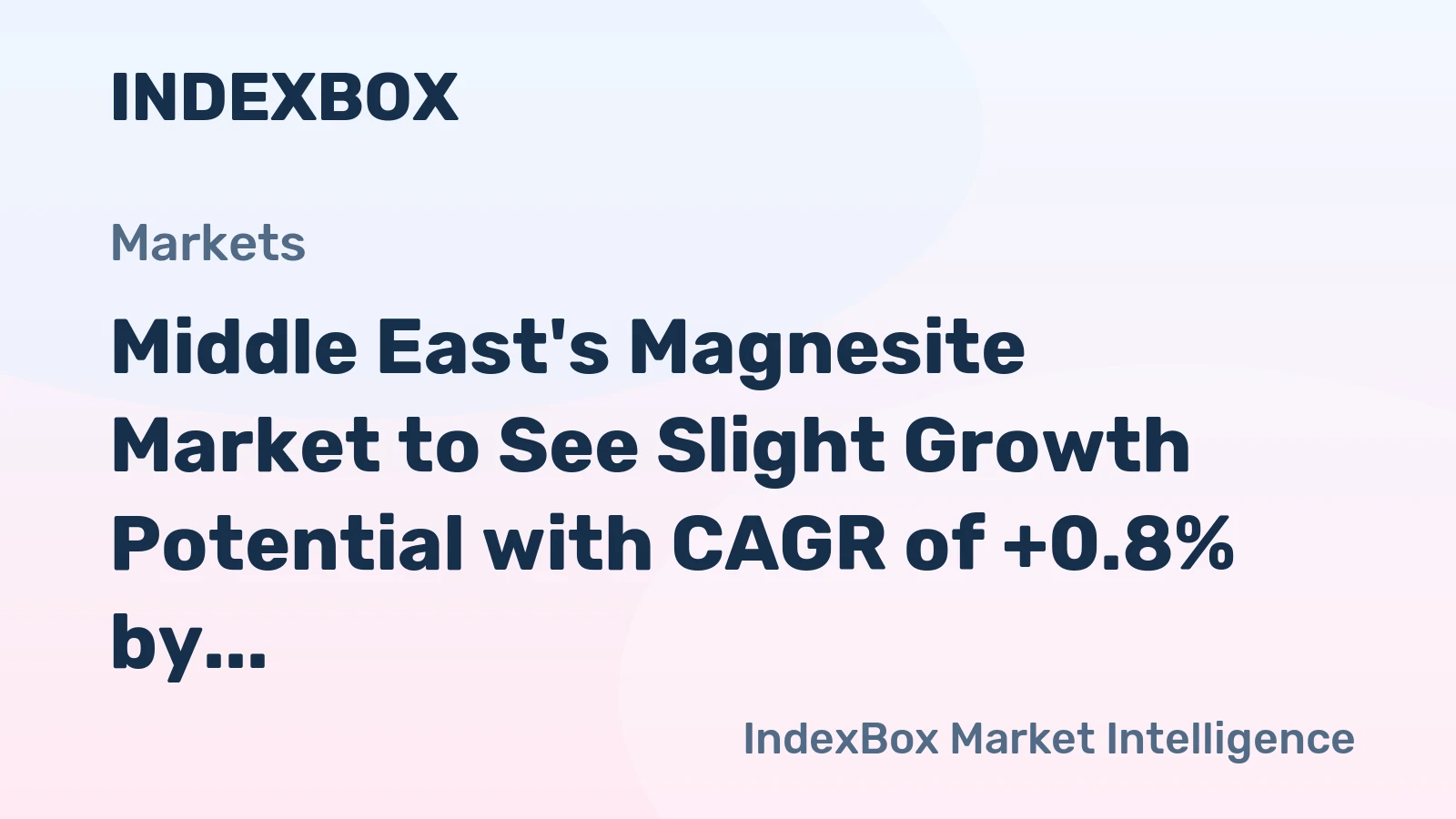 Middle East's Magnesite Market to See Slight Growth Potential with CAGR of +0.8% by 2035