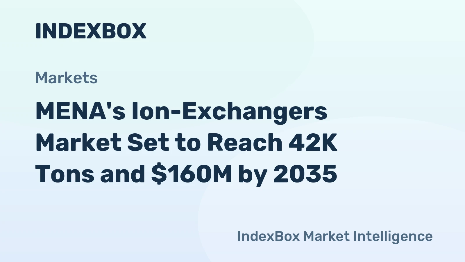 MENA's Ion-Exchangers Market Set to Reach 42K Tons and $160M by 2035