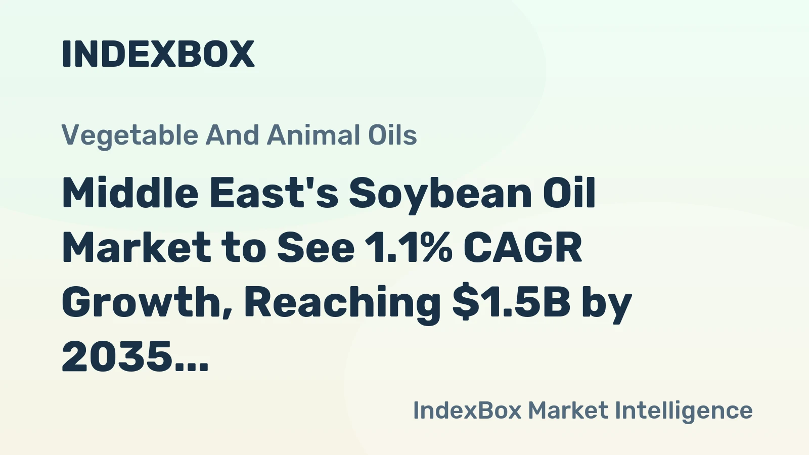 Middle East's Soybean Oil Market to See 1.1% CAGR Growth, Reaching $1.5B by 2035