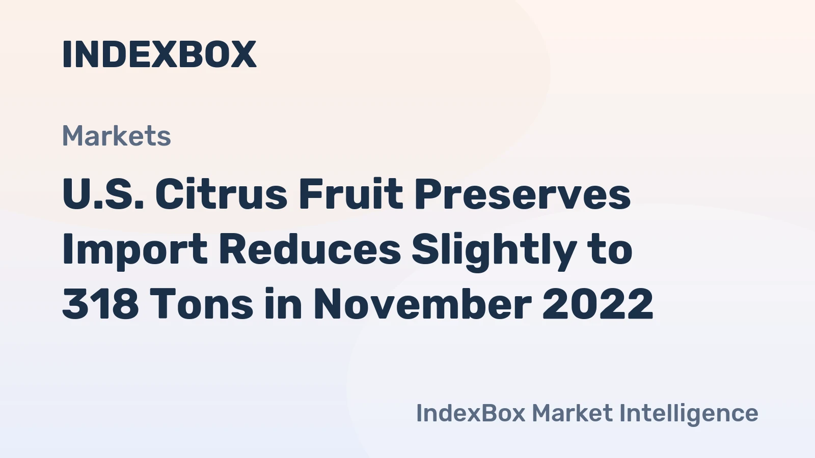 U.S. Citrus Fruit Preserves Import Reduces Slightly to 318 Tons in November 2022