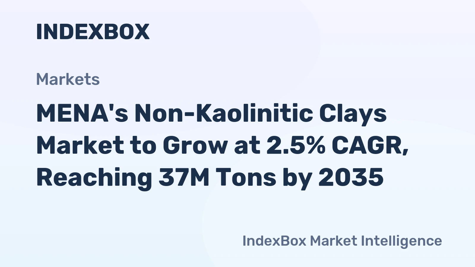 MENA's Non-Kaolinitic Clays Market to Grow at 2.5% CAGR, Reaching 37M Tons by 2035