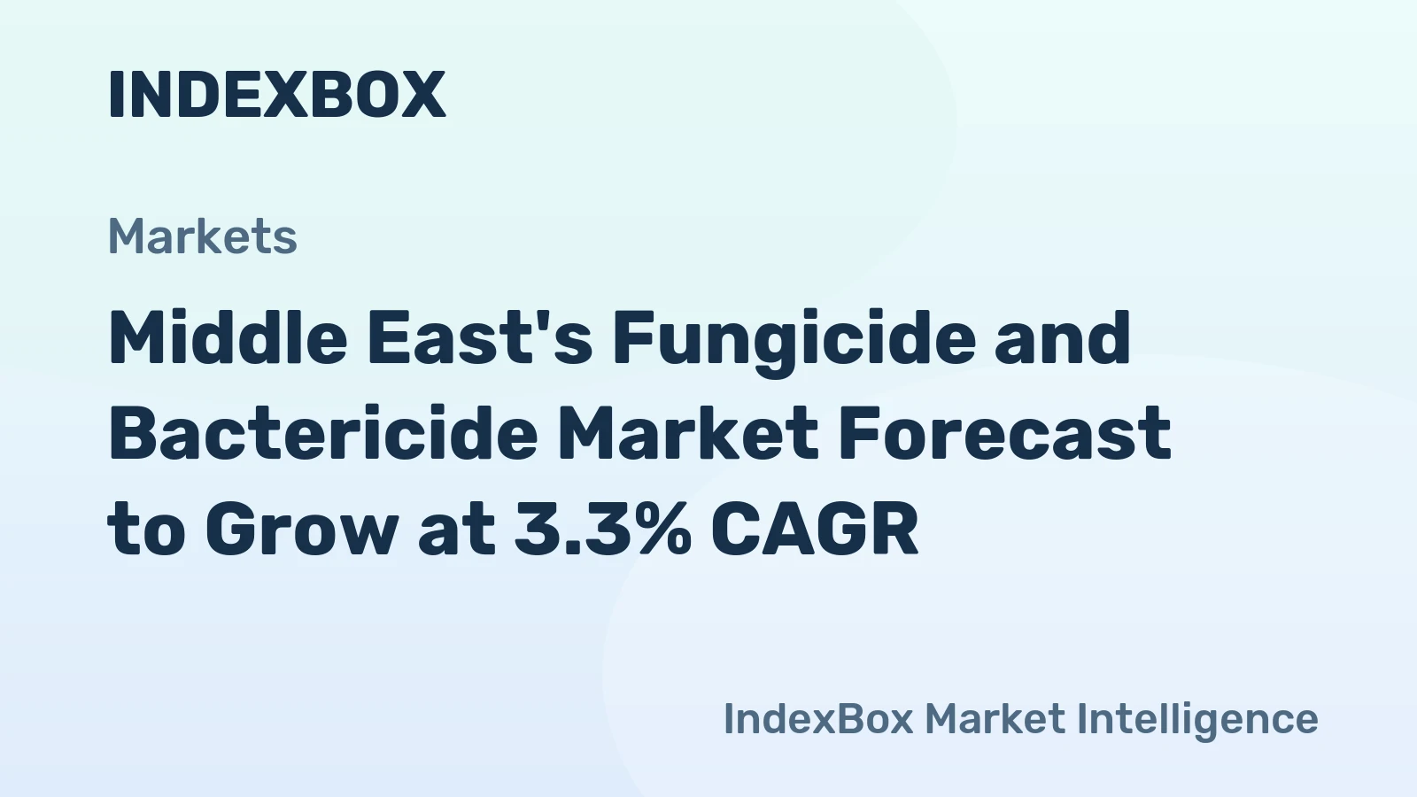 Middle East's Fungicide and Bactericide Market Forecast to Grow at 3.3% CAGR