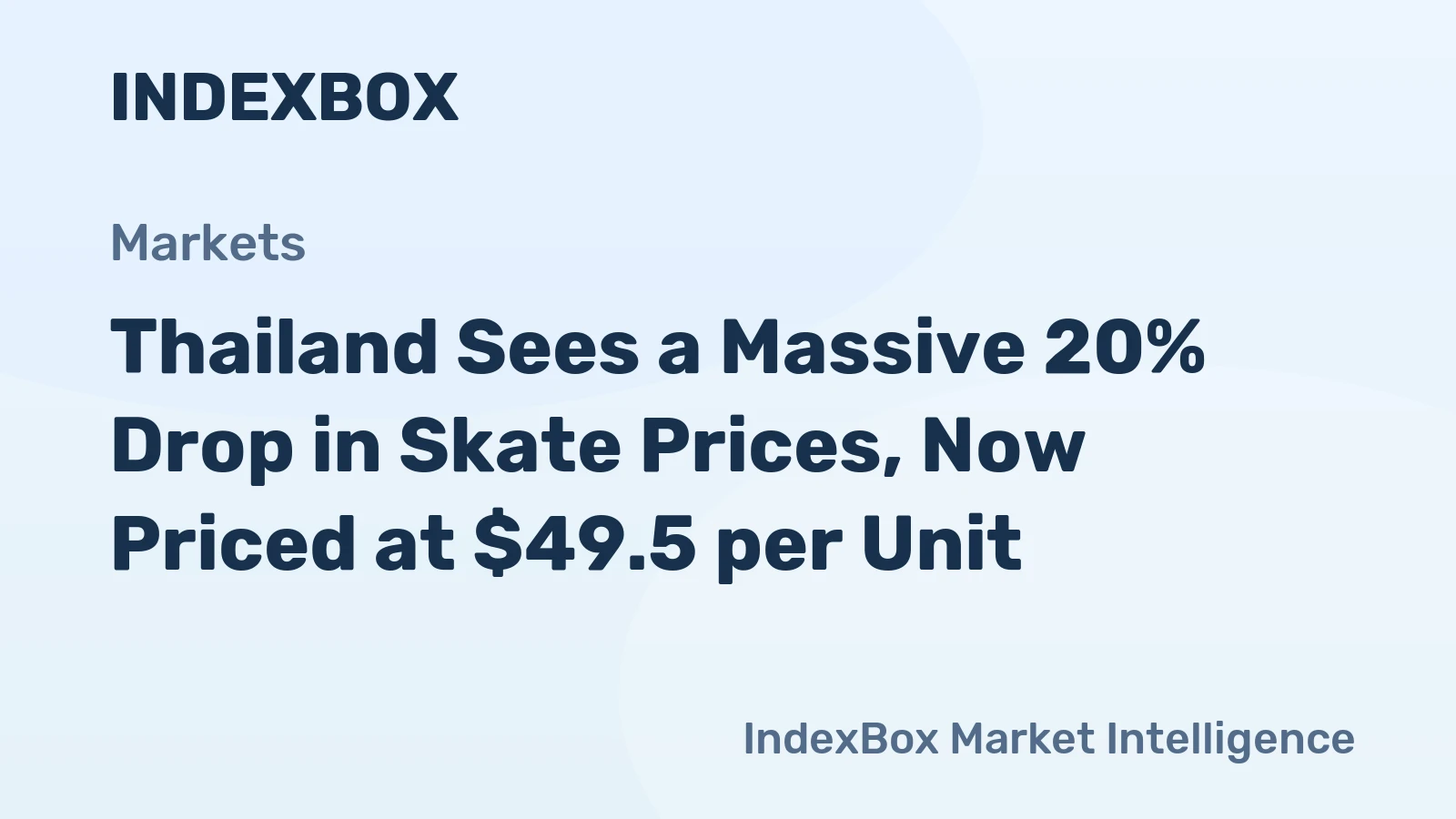 Thailand Sees a Massive 20% Drop in Skate Prices, Now Priced at $49.5 per Unit.