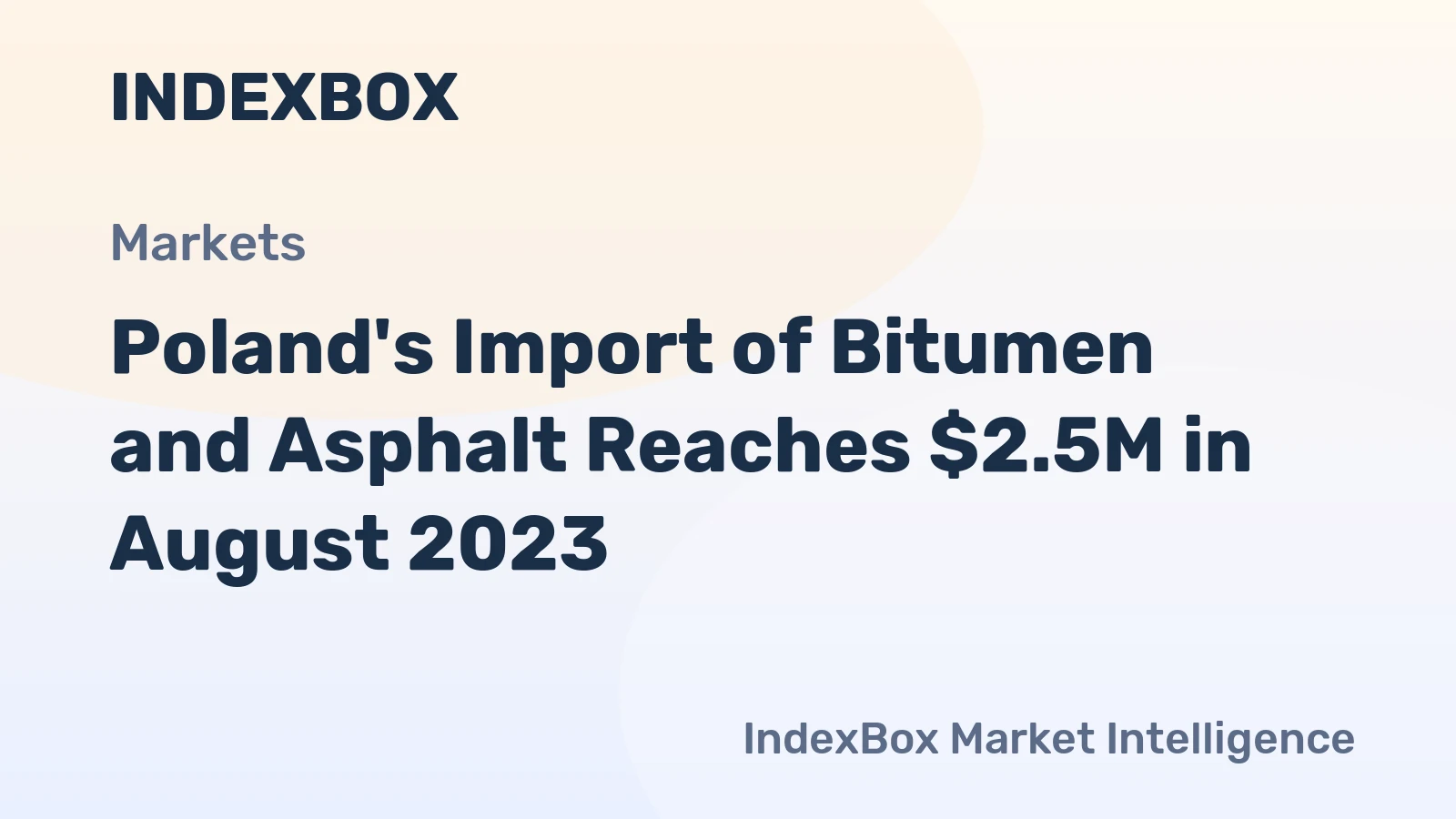 Poland's Import of Bitumen and Asphalt Reaches $2.5M in August 2023