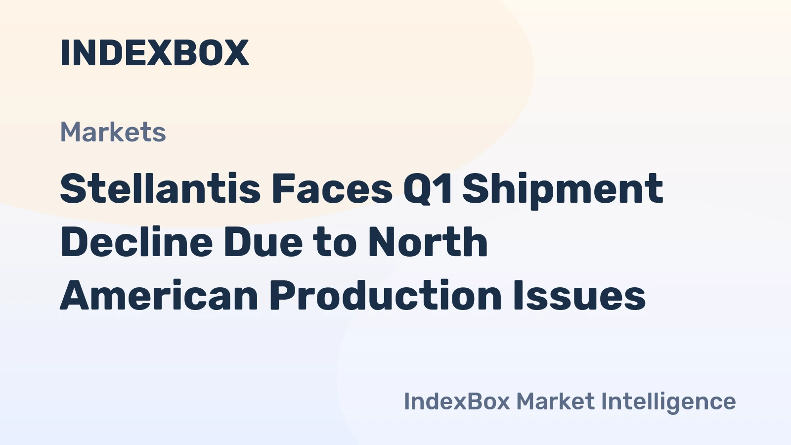 Stellantis Faces Q1 Shipment Decline Due to North American Production Issues