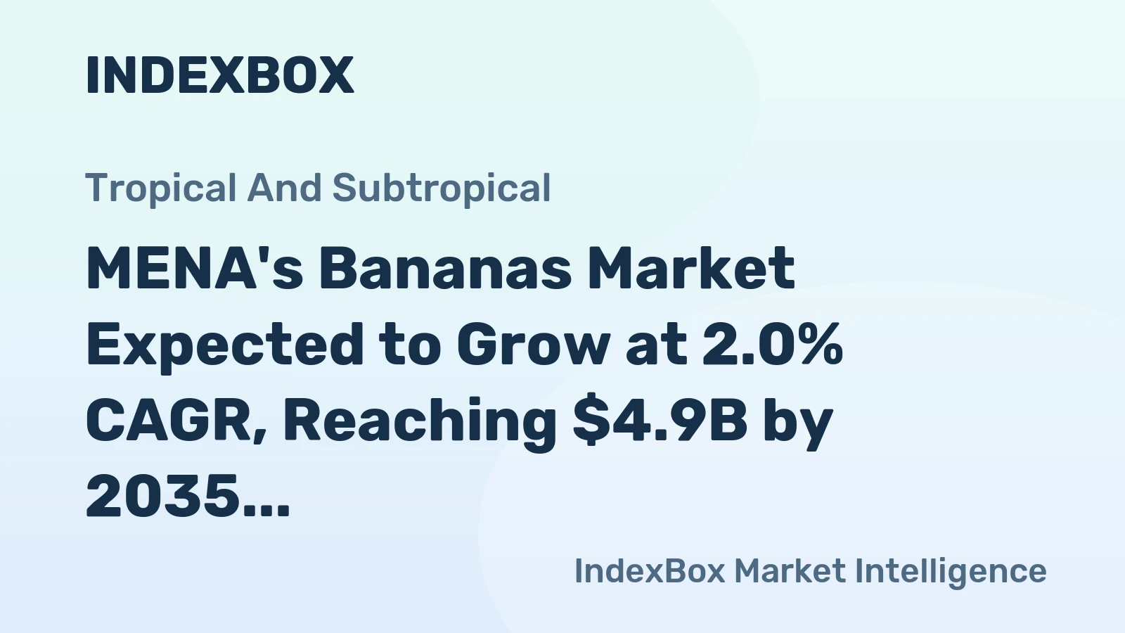 MENA's Bananas Market Expected to Grow at 2.0% CAGR, Reaching $4.9B by 2035