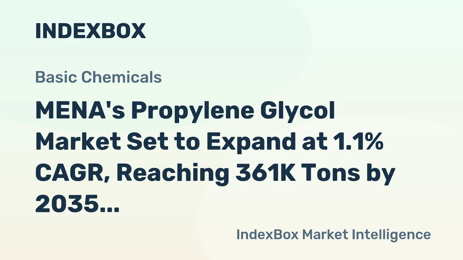 MENA's Propylene Glycol Market Set to Expand at 1.1% CAGR, Reaching 361K Tons by 2035