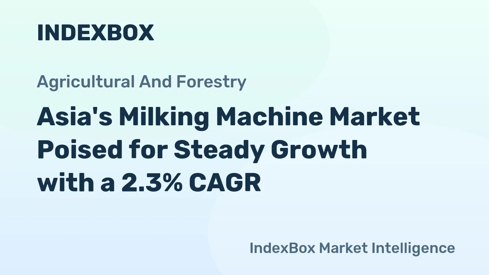 Asia's Milking Machine Market Poised for Steady Growth with a 2.3% CAGR